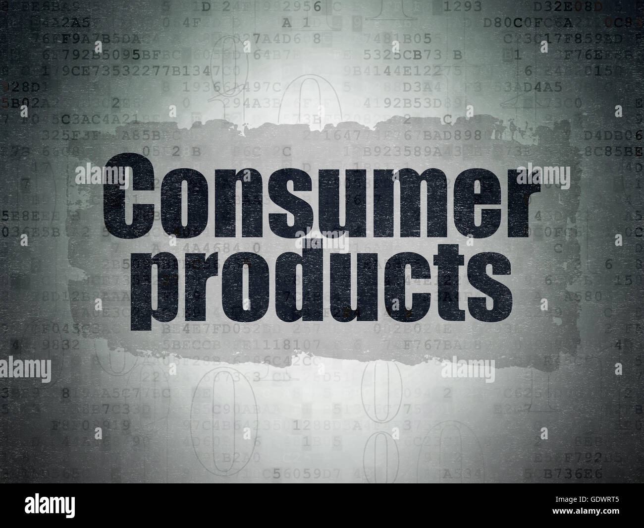 Finance concept: Consumer Products on Digital Data Paper background ...