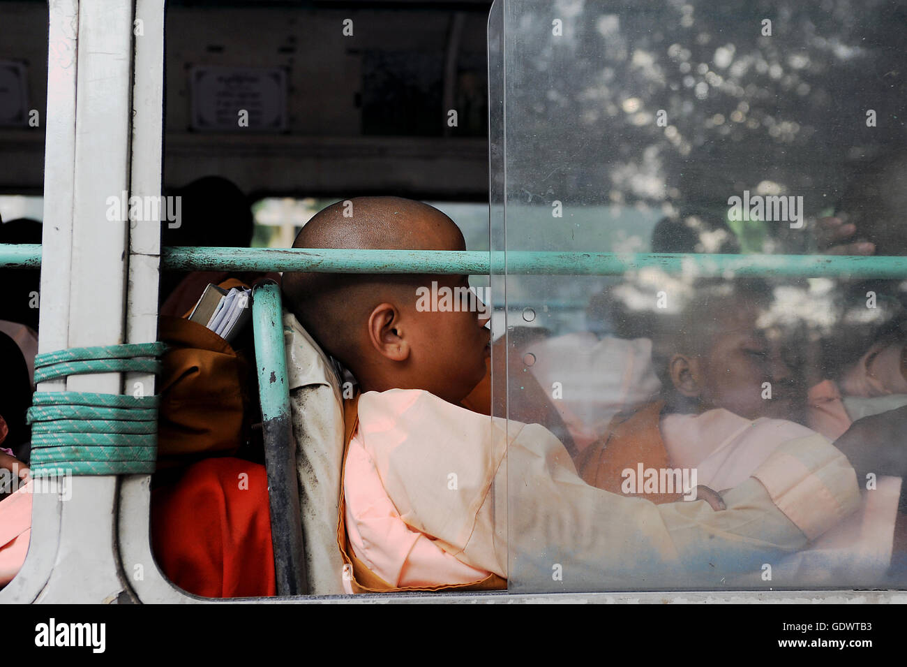 Novice nun on the bus Stock Photo - Alamy