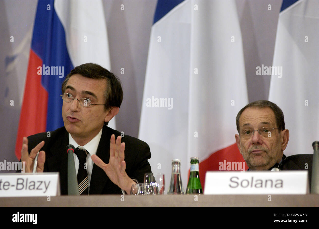 Douste-Blazy and Solana Stock Photo - Alamy