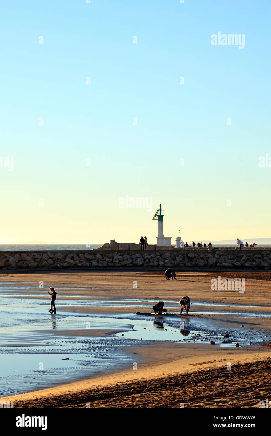 Le Grau Du Roi City, beach, near the port, Gard, Languedoc-Roussillon ...