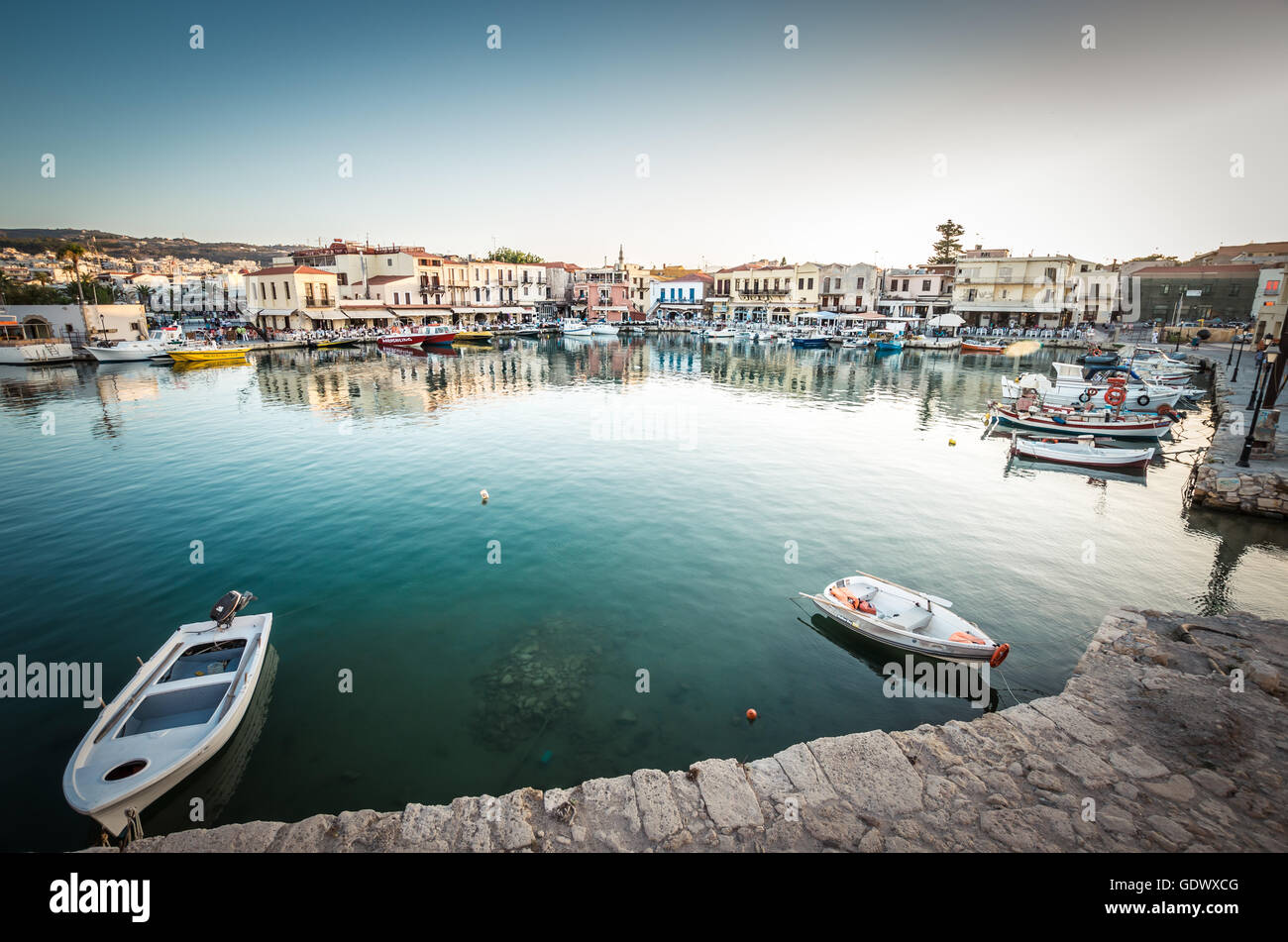 Rethymno, Crete Island, Greece. View of the old Venetian port of ...