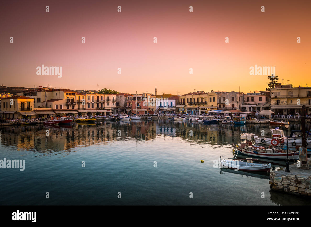 Rethymno, Crete Island, Greece. View of the old Venetian port of ...