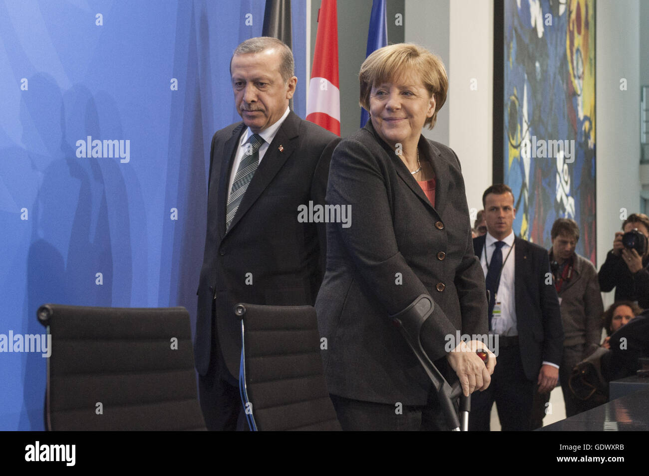 Erdogan and Merkel Stock Photo - Alamy