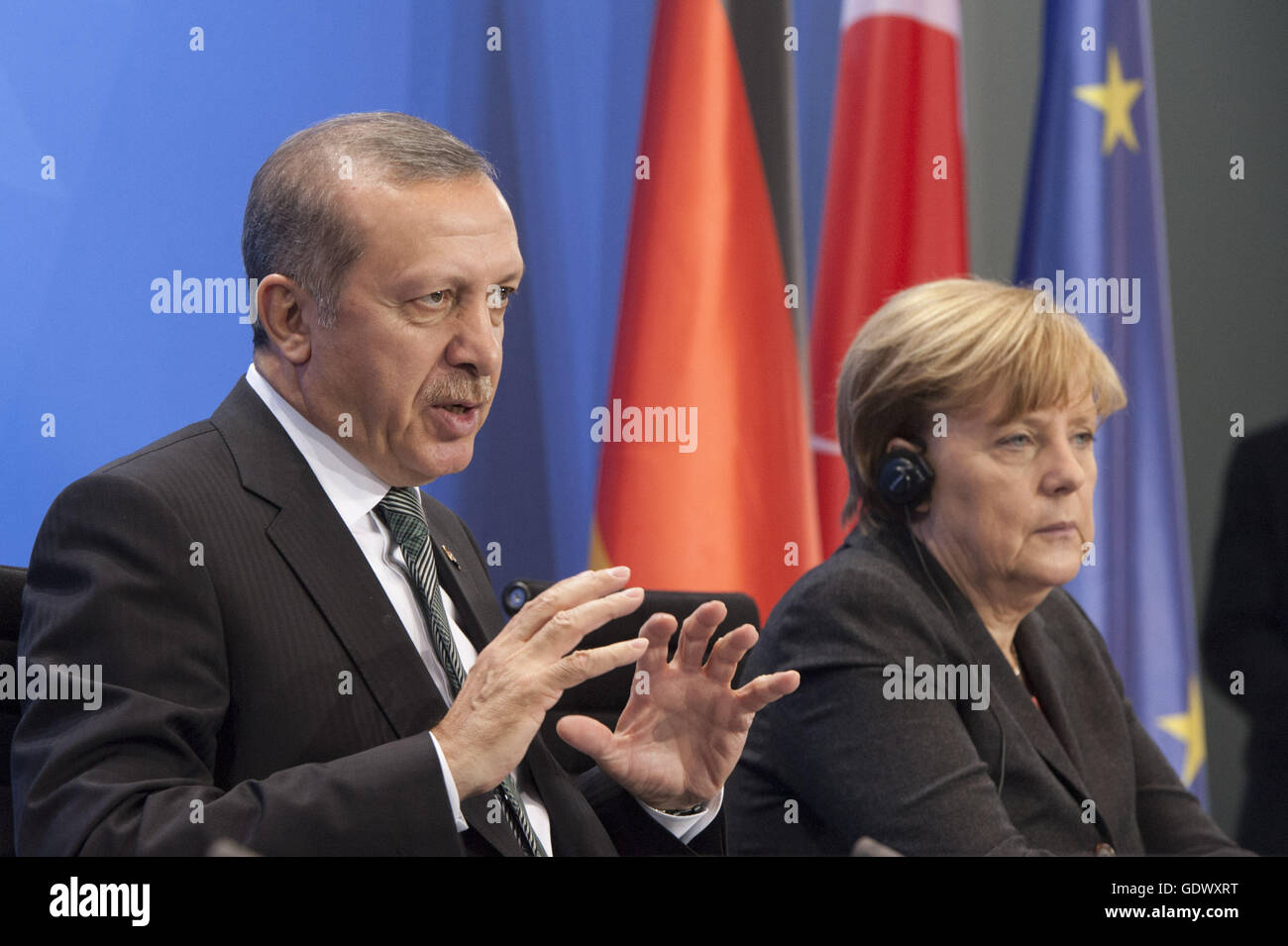 Erdogan and Merkel Stock Photo - Alamy