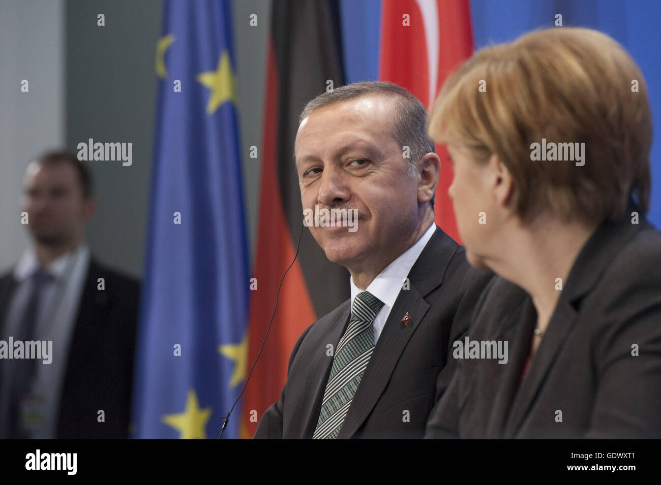 Erdogan and Merkel Stock Photo - Alamy