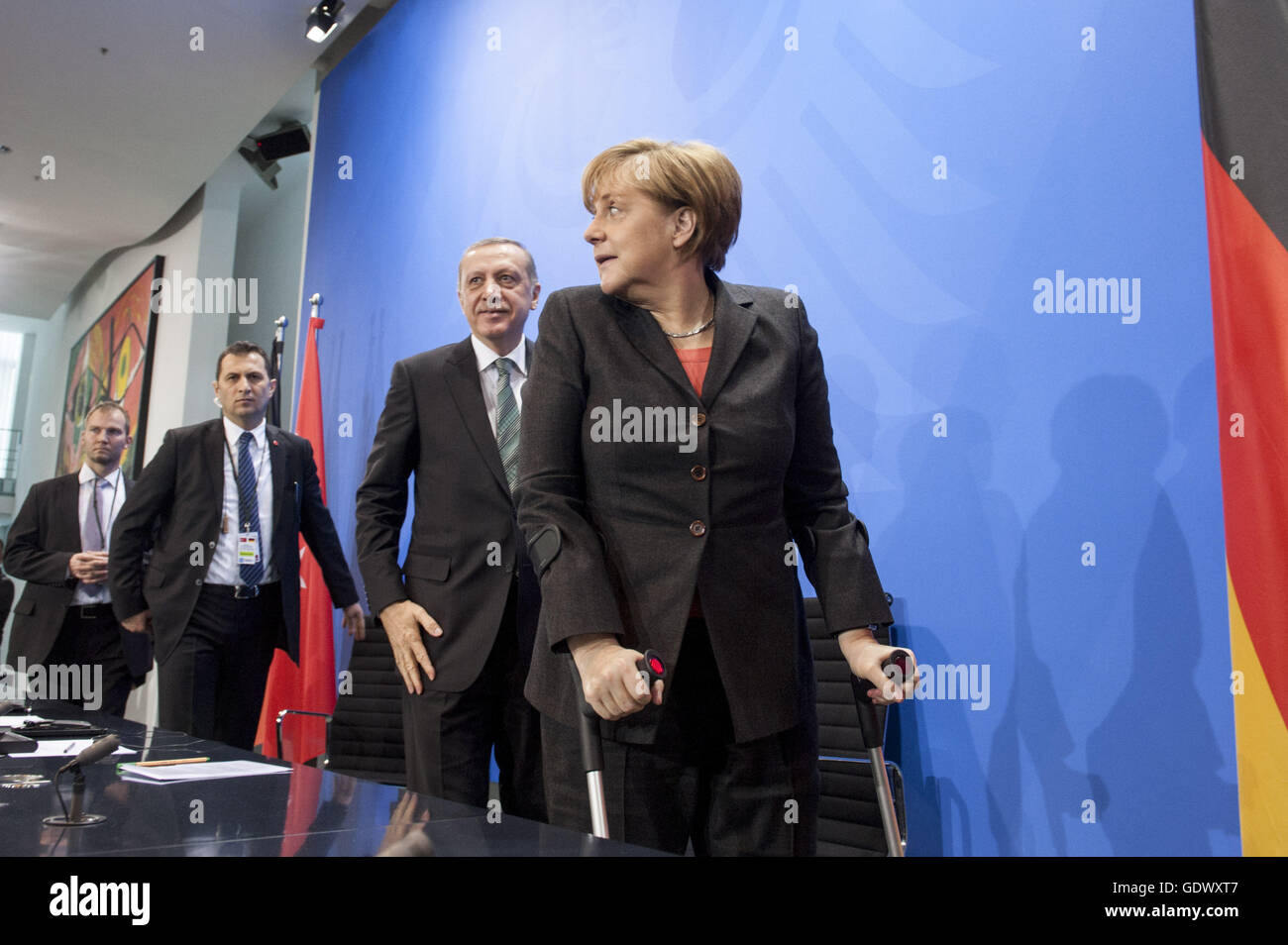 Erdogan and Merkel Stock Photo - Alamy