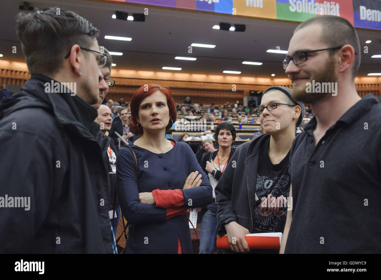 Party chair with young delegates hi-res stock photography and images ...