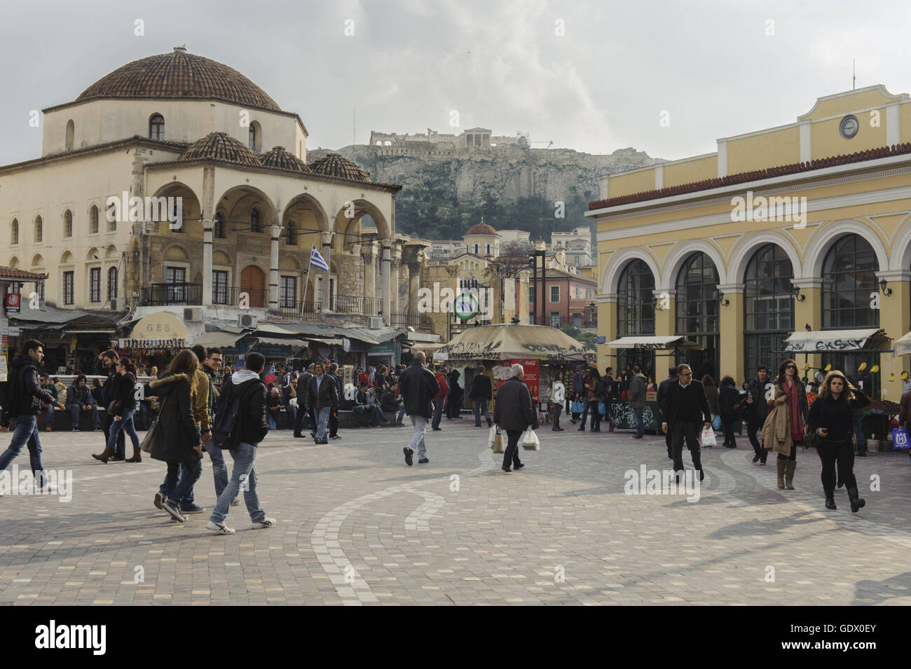 The Monastiriou Square in the Monastiraki district Stock Photo - Alamy