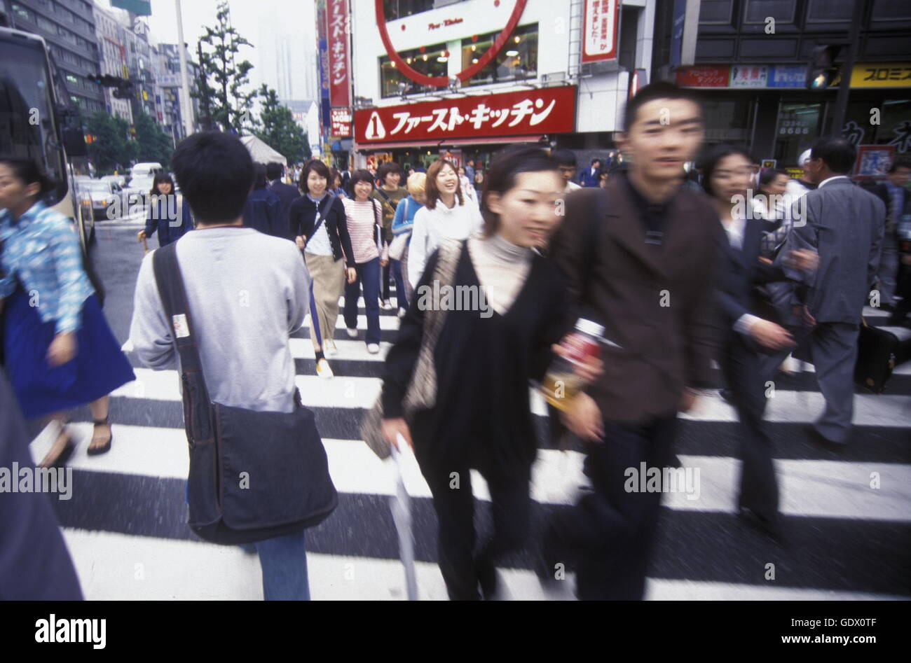 on the streets in the City centre of Tokyo in Japan in Asia Stock Photo ...