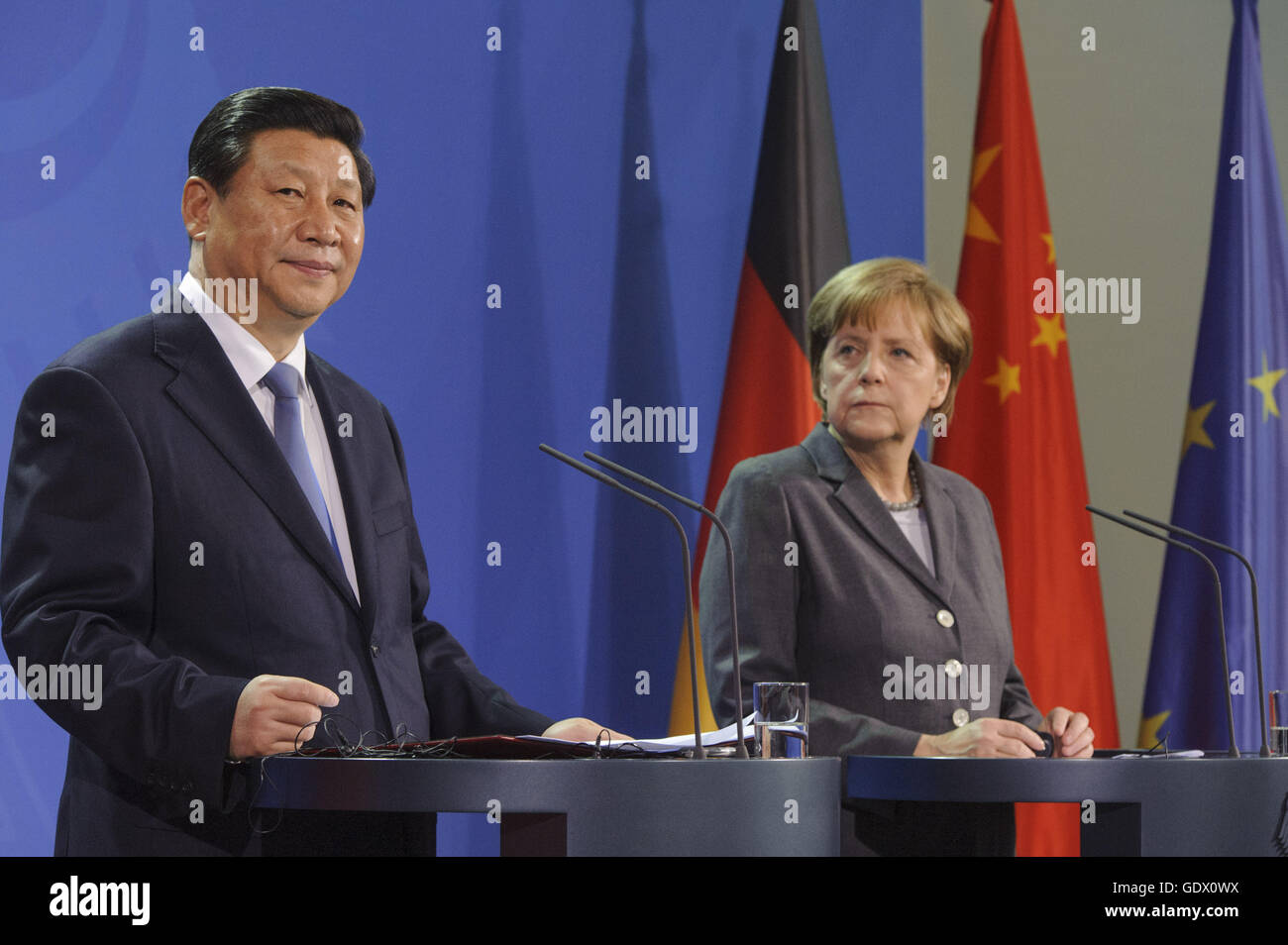 President of the peoples republic of china the german chancellor hi-res ...