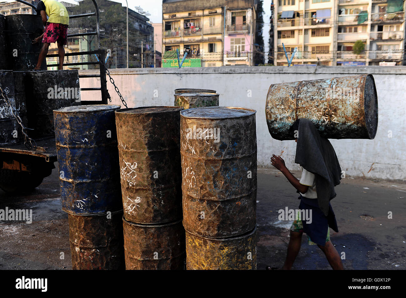 Carrying heavy barrel hi-res stock photography and images - Alamy