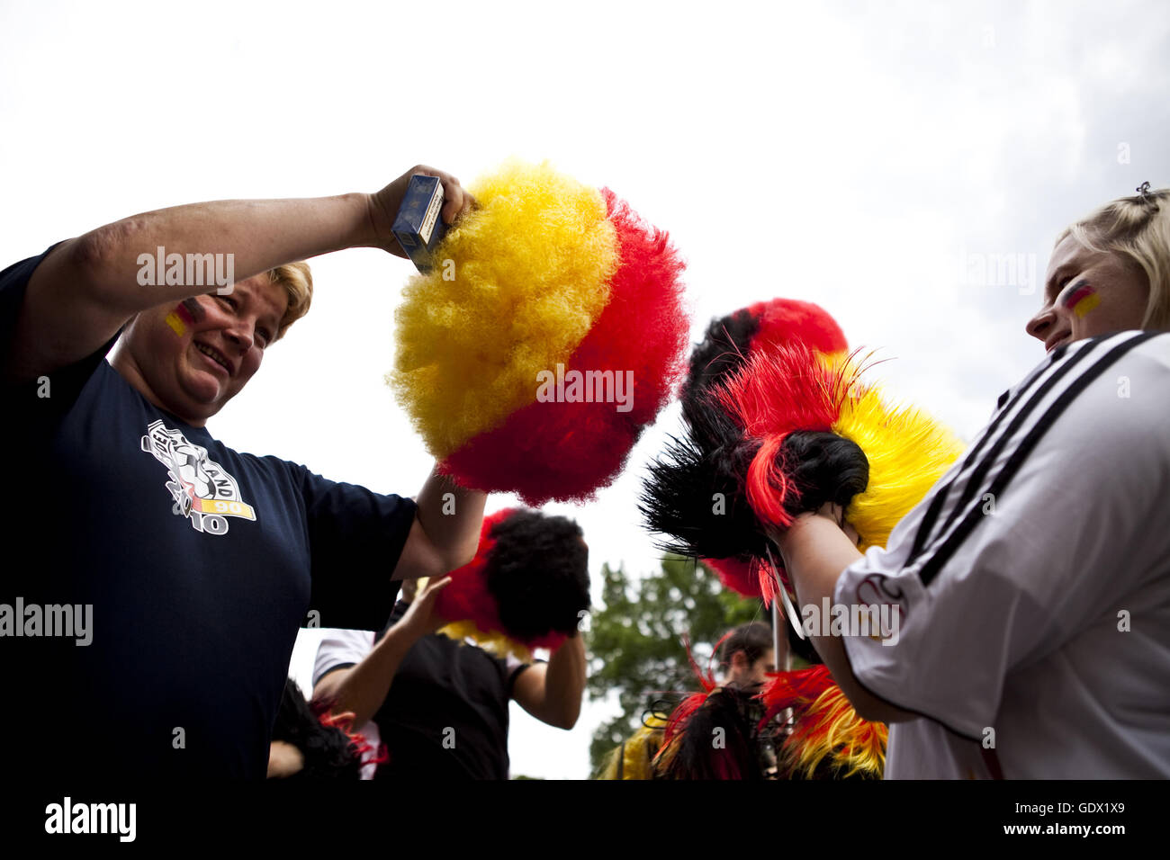 Football fans on the German Fan Mile at the Football World Cup in ...