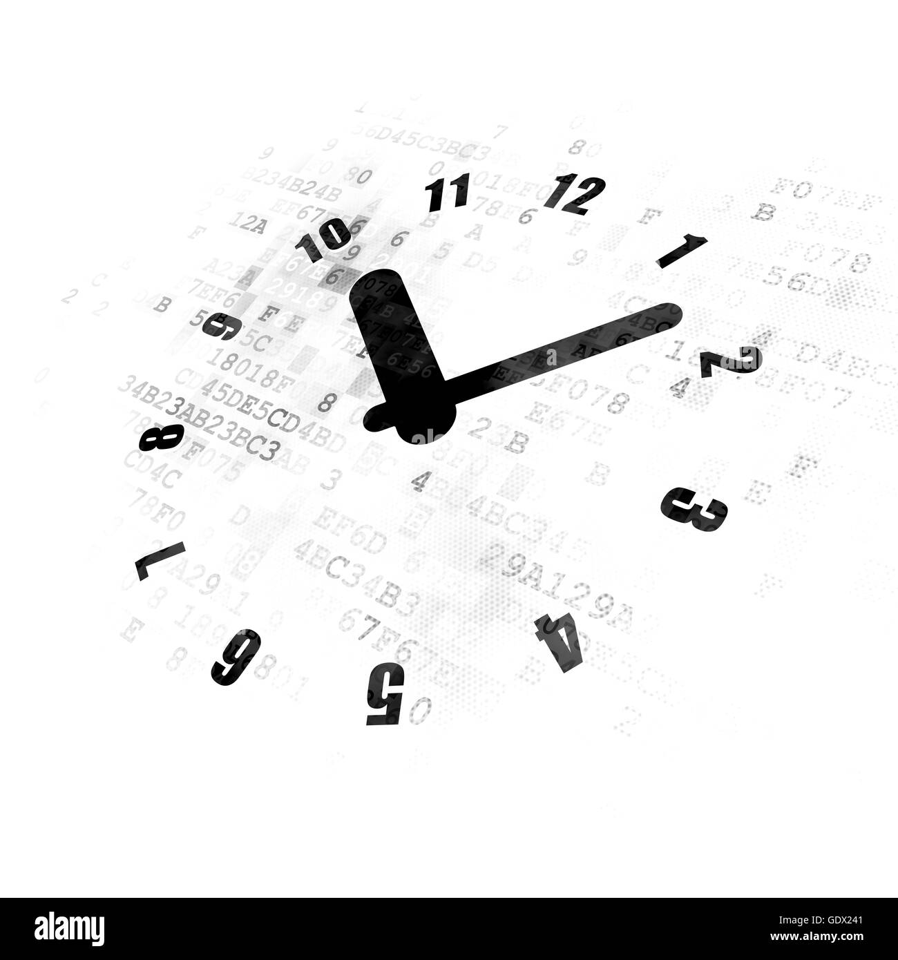 Timeline concept: Clock on Digital background Stock Photo - Alamy