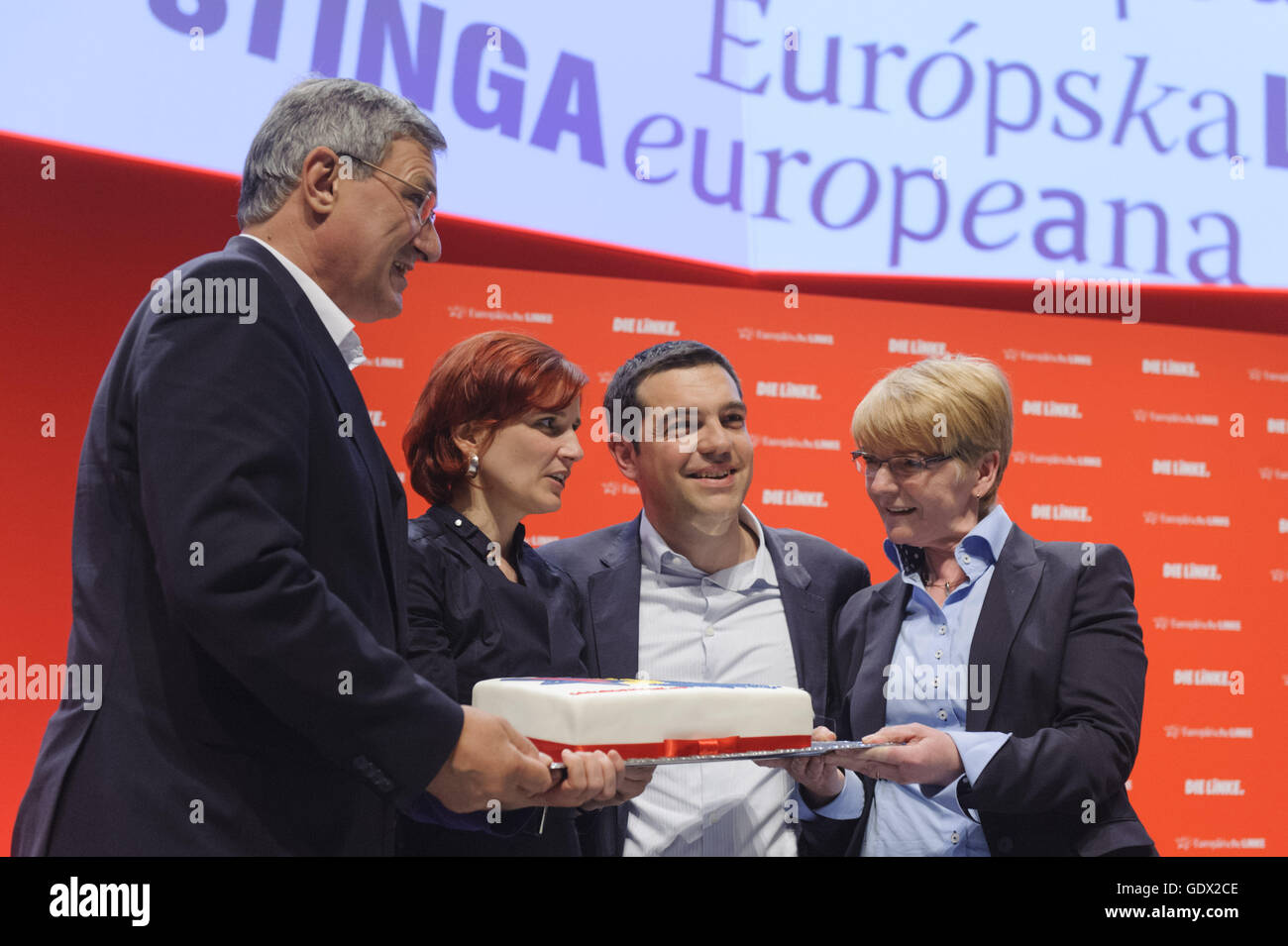 Bernd Riexinger, Katja Kipping, Alexis Tsipras and Gabi Zimmer in ...