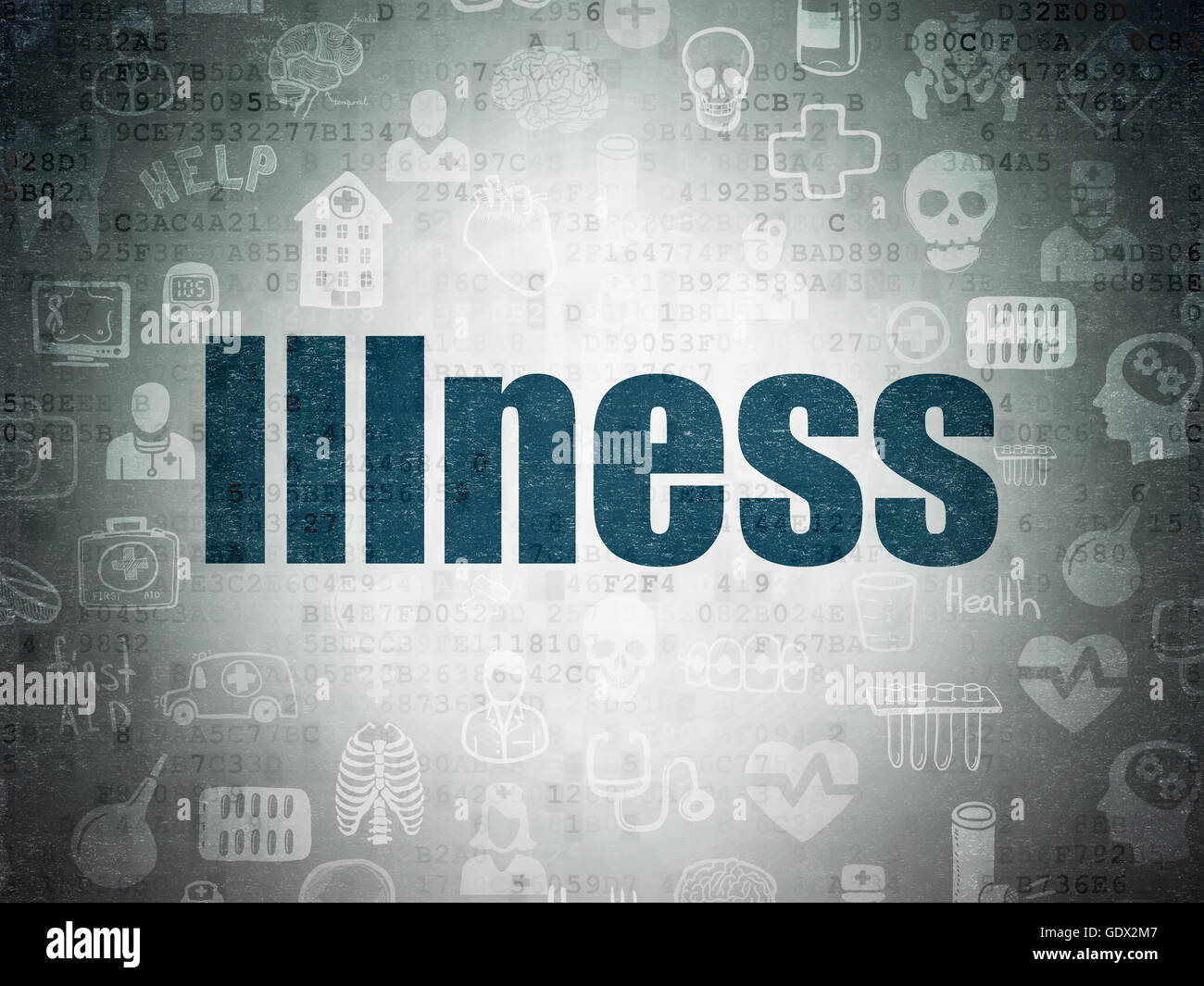 Medicine concept: Illness on Digital Data Paper background Stock Photo ...