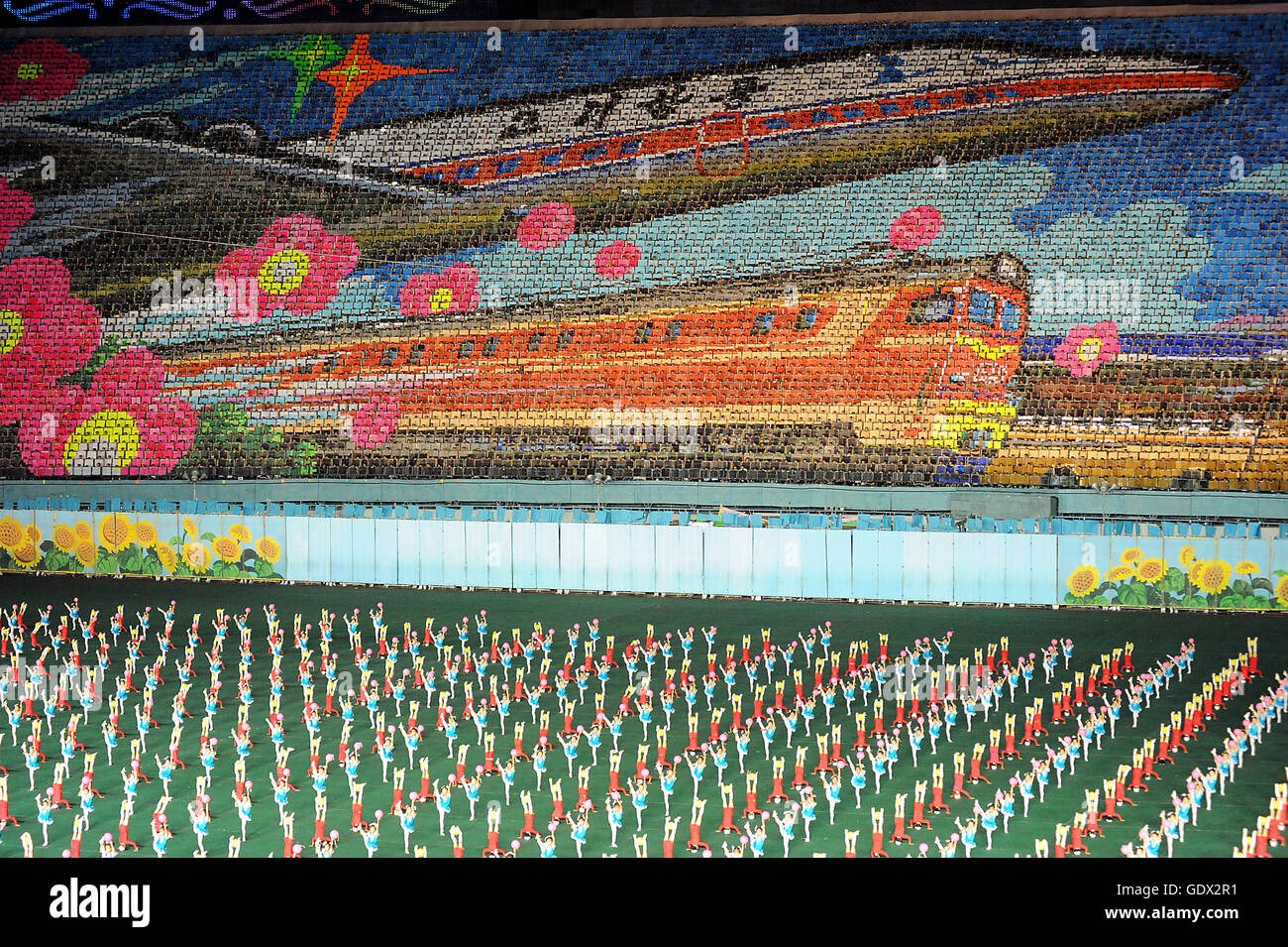 Colourful Mass Games Stock Photo - Alamy
