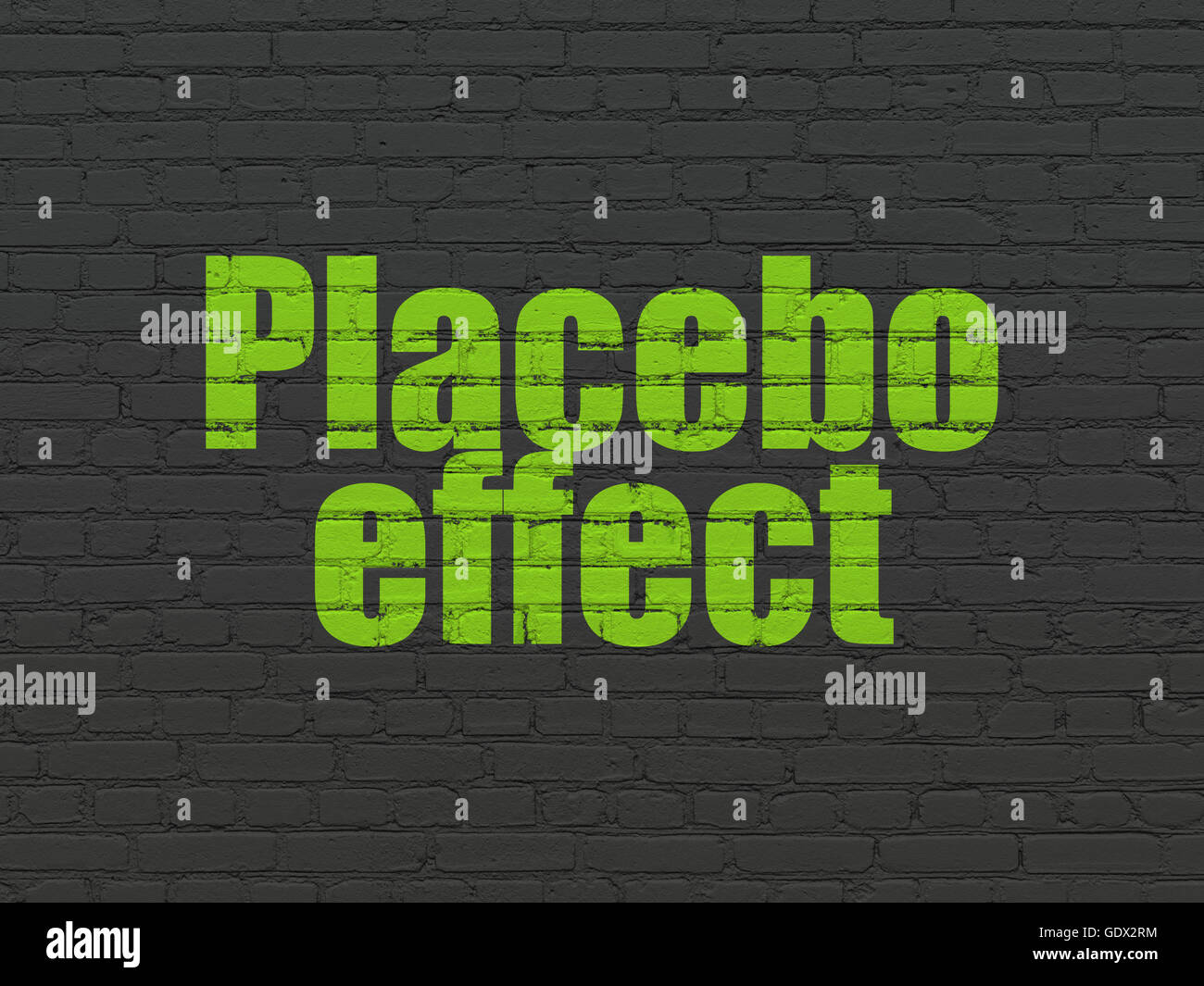 Medicine concept: Placebo Effect on wall background Stock Photo - Alamy
