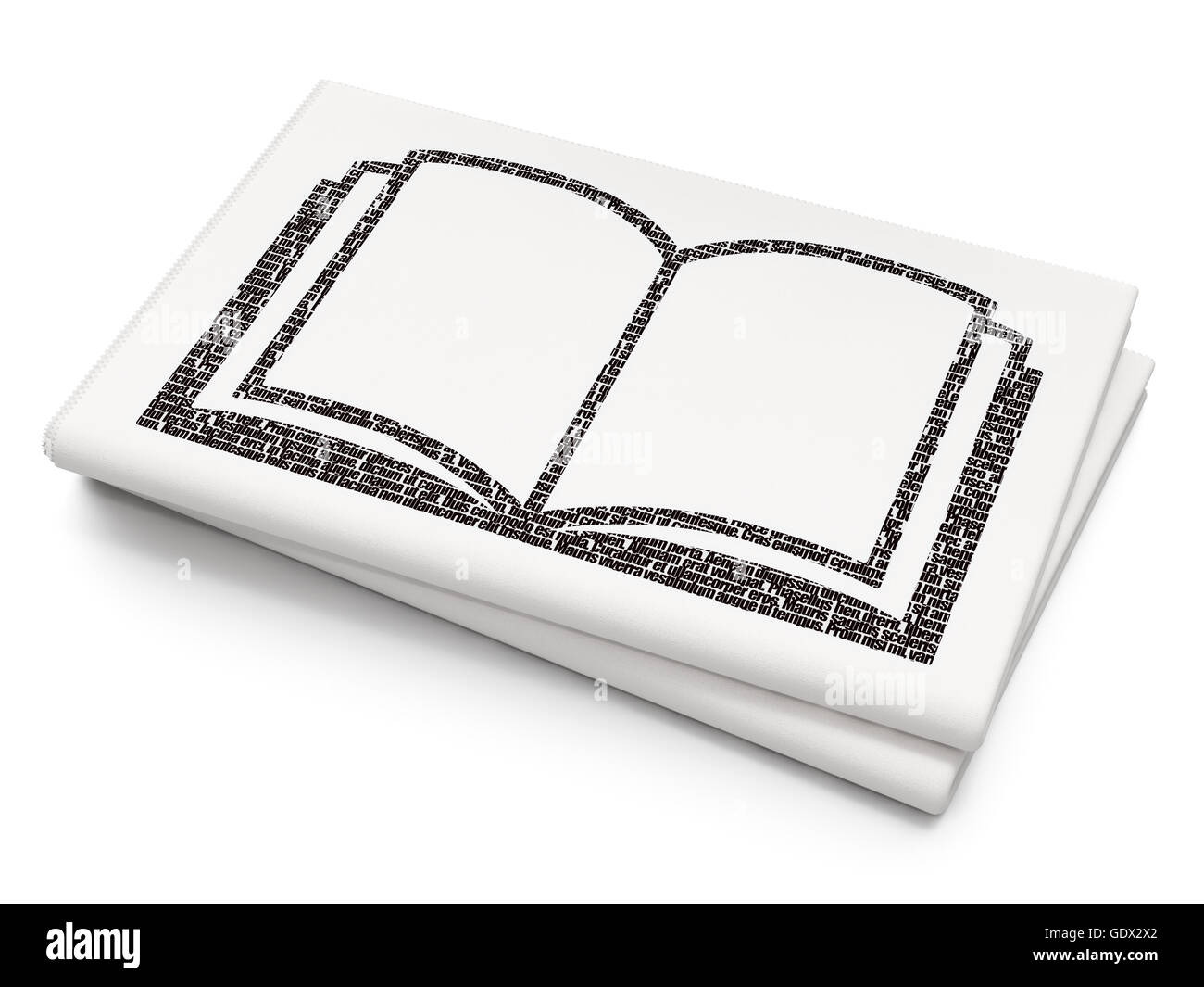 Science concept: Book on Blank Newspaper background Stock Photo - Alamy