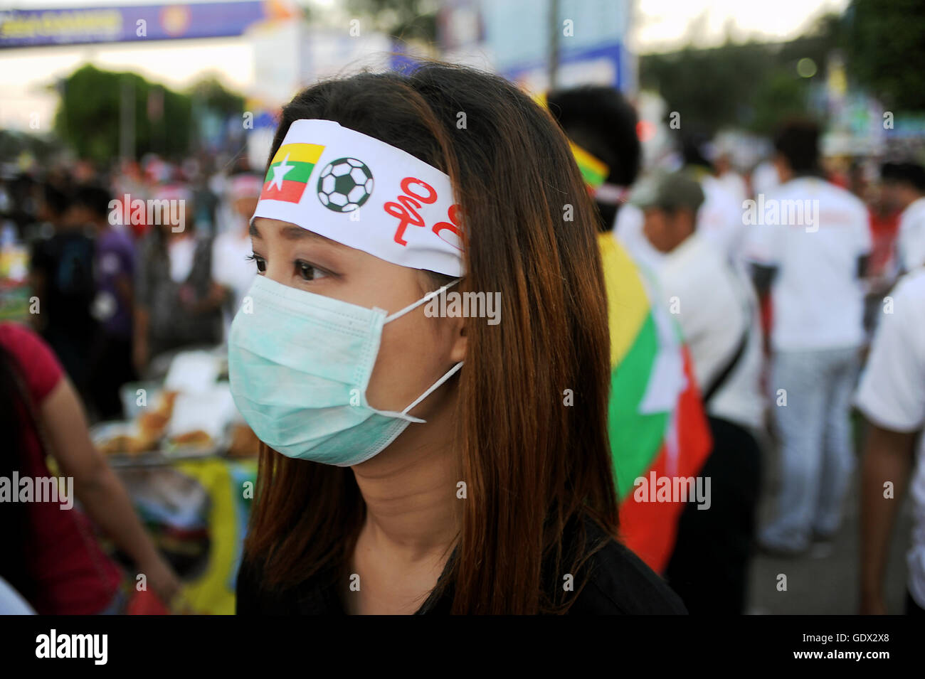 Burmese football fan Stock Photo - Alamy
