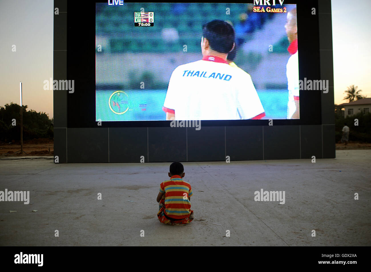 Burmese football fan Stock Photo - Alamy