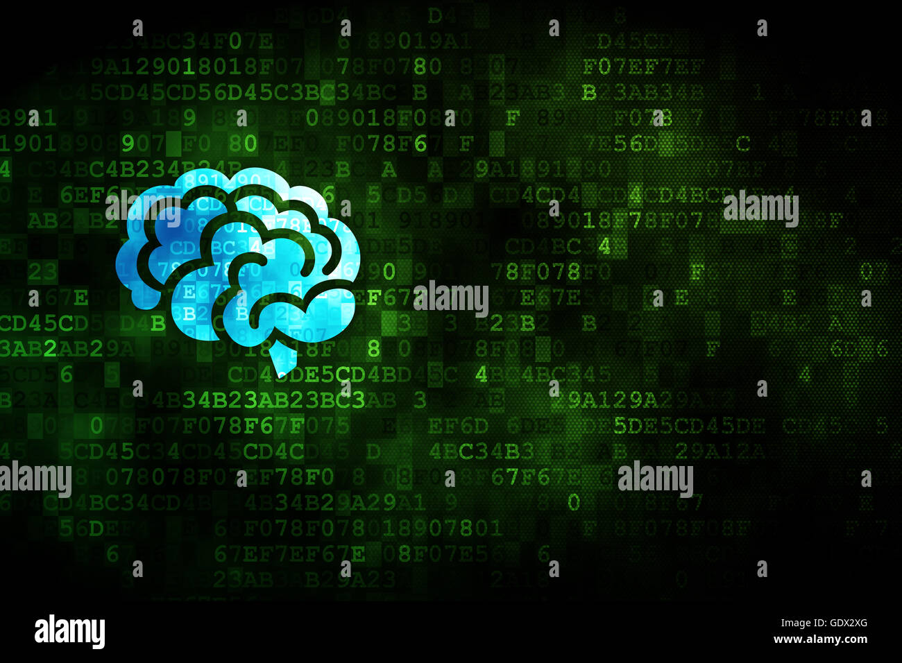 Science concept: Brain on digital background Stock Photo - Alamy