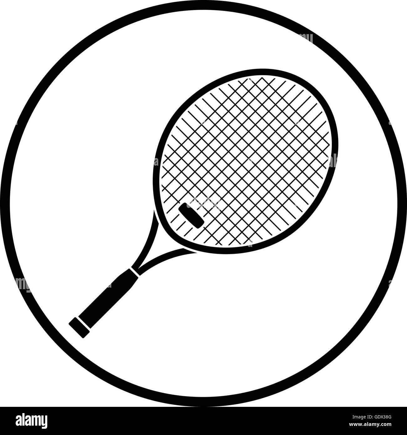 Tennis racket icon. Thin circle design. Vector illustration Stock ...