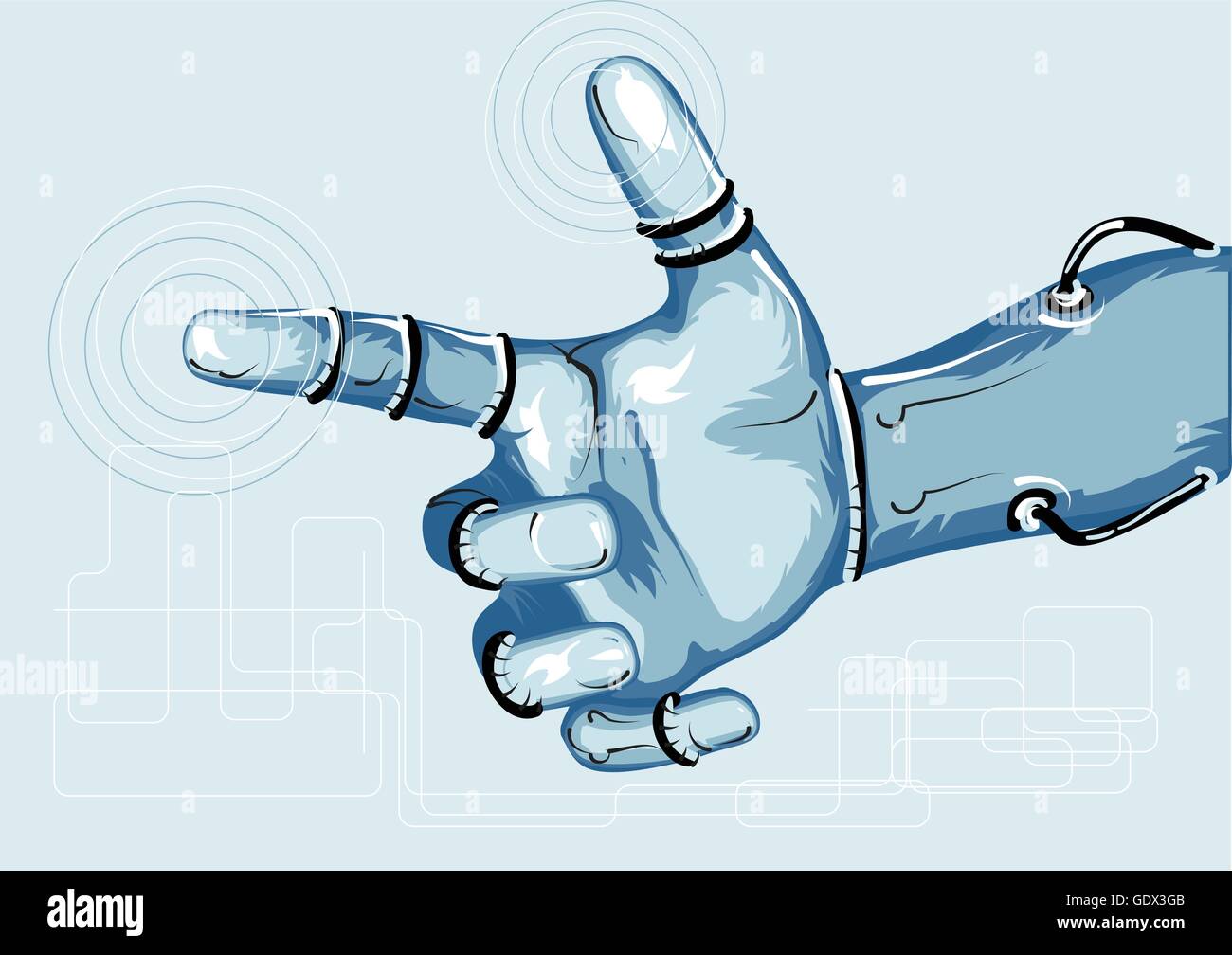 cyborg. hand of robot on abstract background Stock Vector Image & Art ...