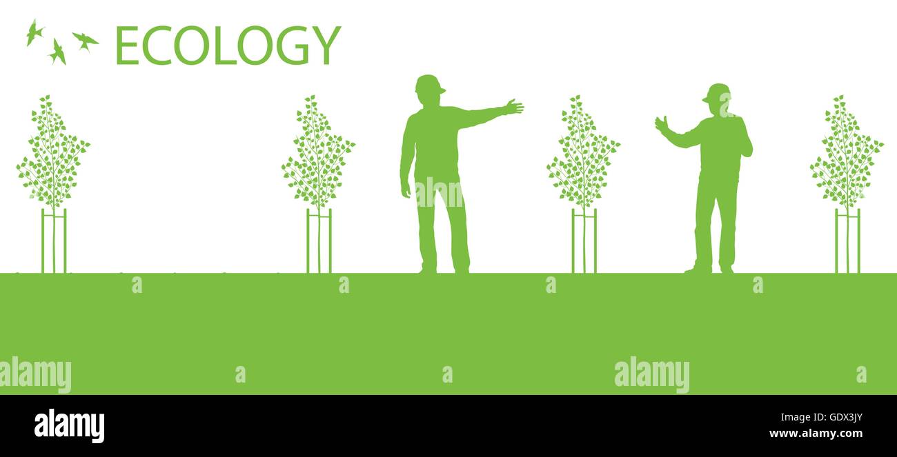 Tree planting vector background ecology card concept Stock Vector Image ...