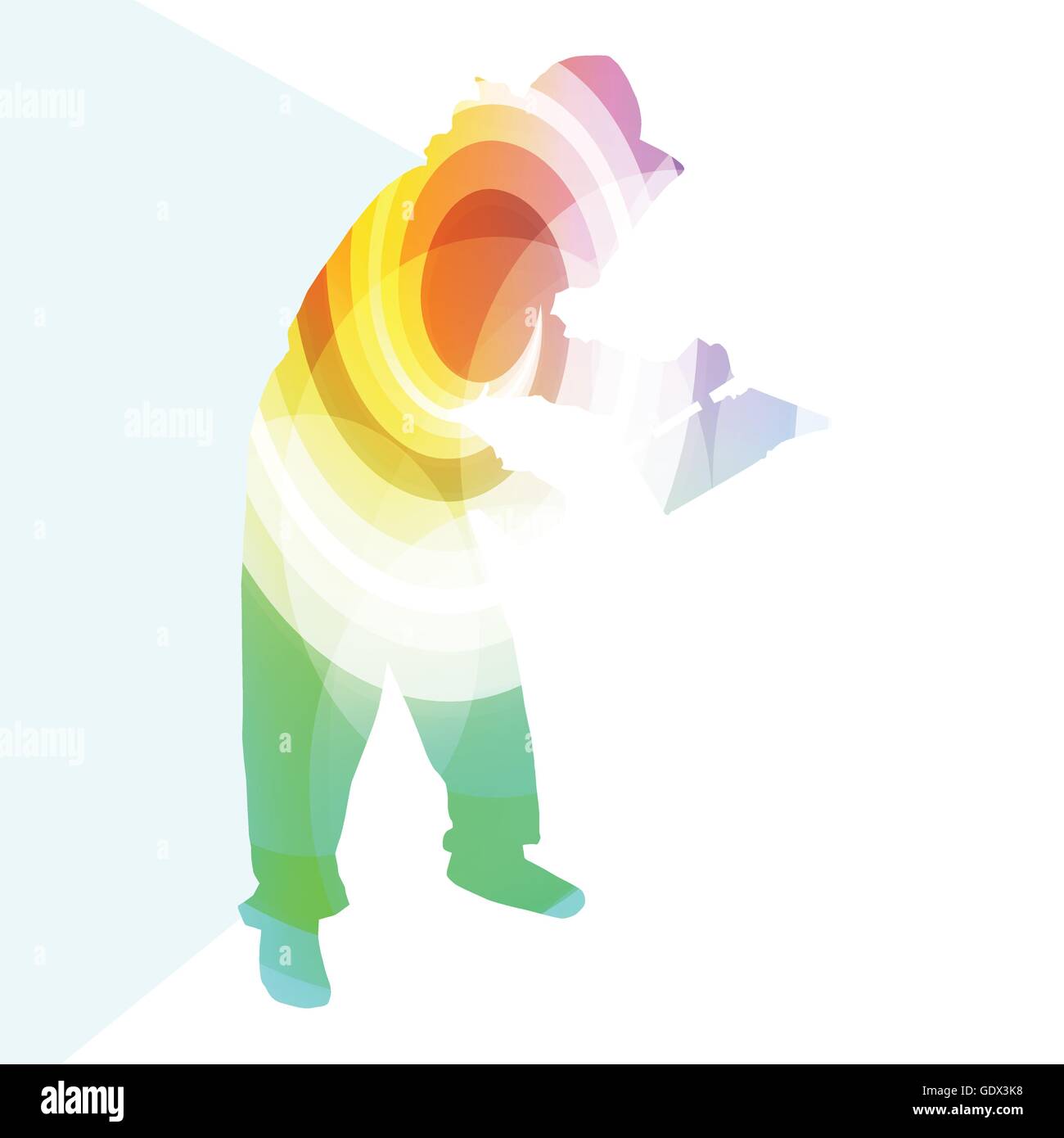 Beekeeper working silhouette illustration vector background colorful ... Beekeeper working silhouette illustration vector background colorful ...