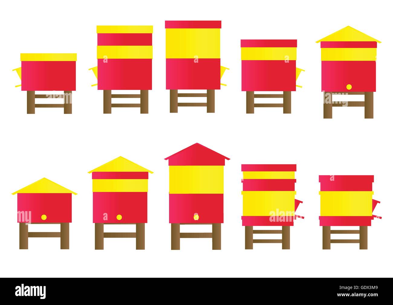 Bee hive vector background set for poster Stock Vector Image & Art - Alamy