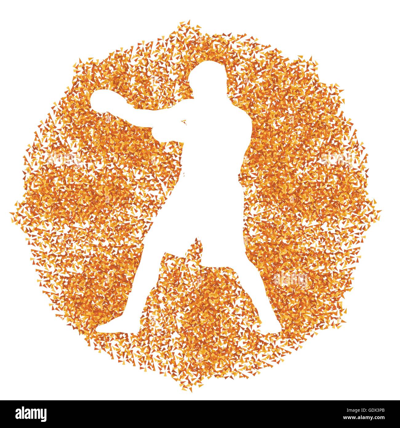 Boxer boxing vector silhouette background illustration concept made of ...