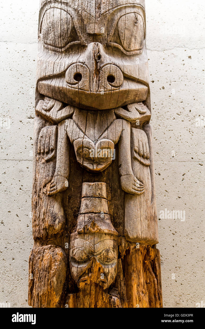 Ancient Inuit Totem in Alaska Stock Photo - Alamy