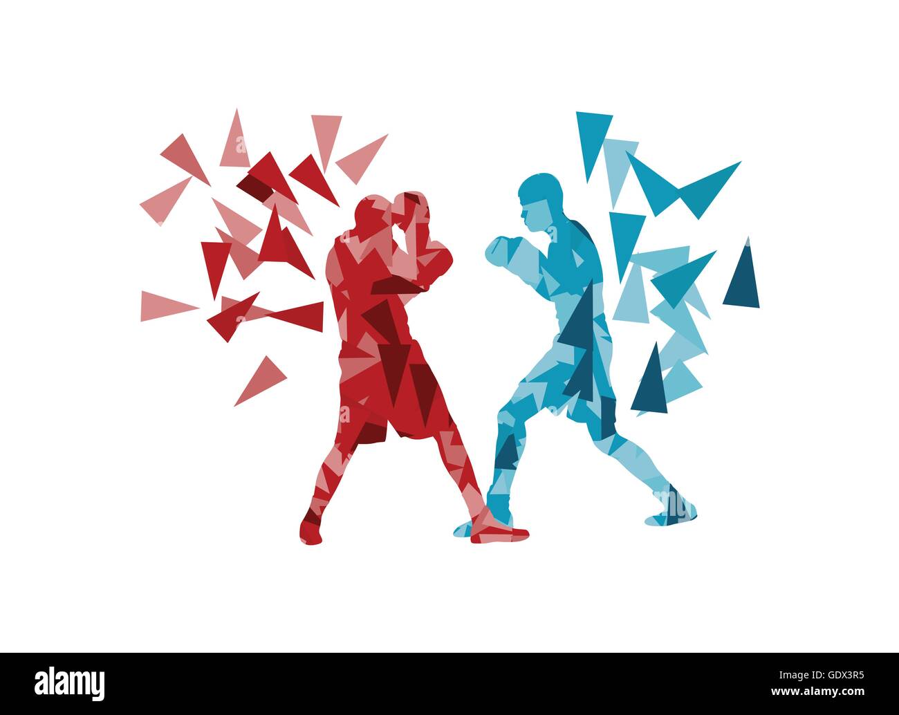 Man boxing fight facing each other in match vector background concept ...