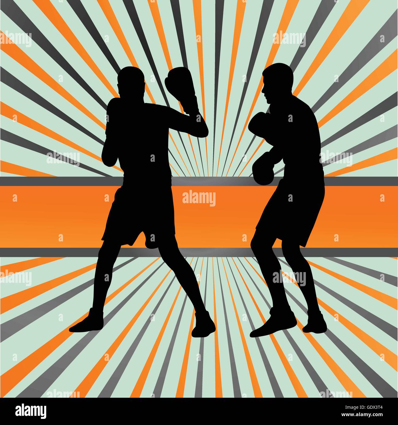 Boxer boxing man in action sport vector background concept Stock Vector ...