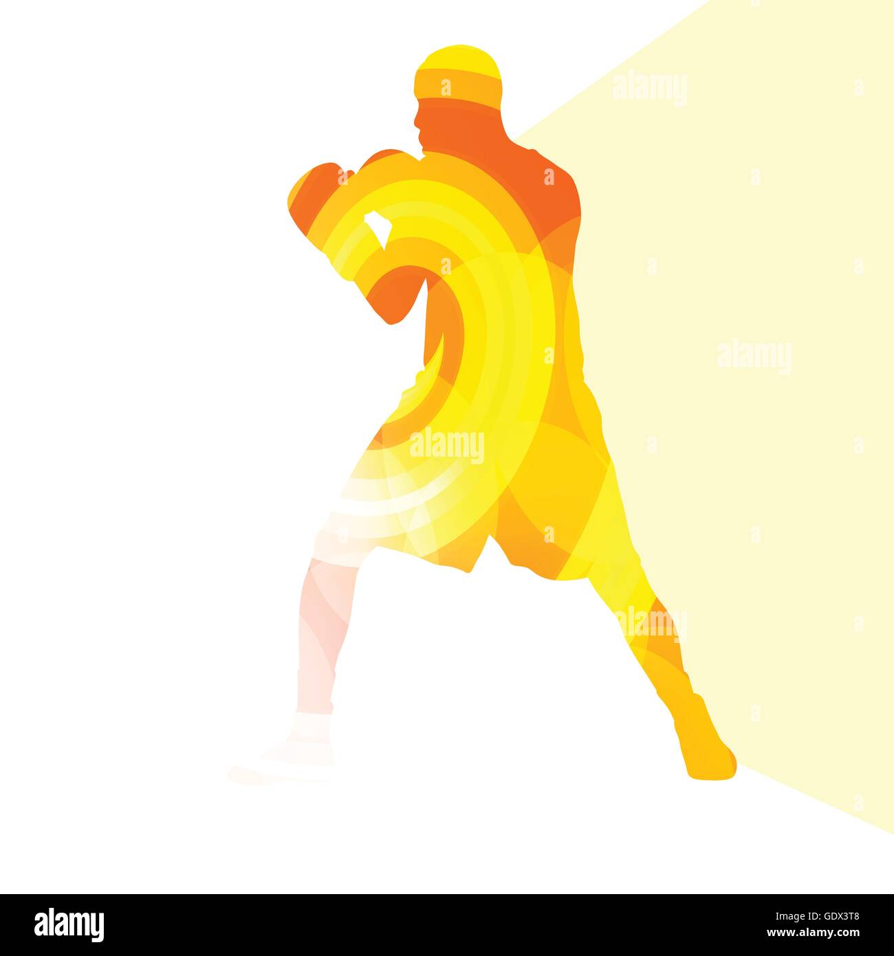 Boxing active young man box sport silhouette illustration vector ...