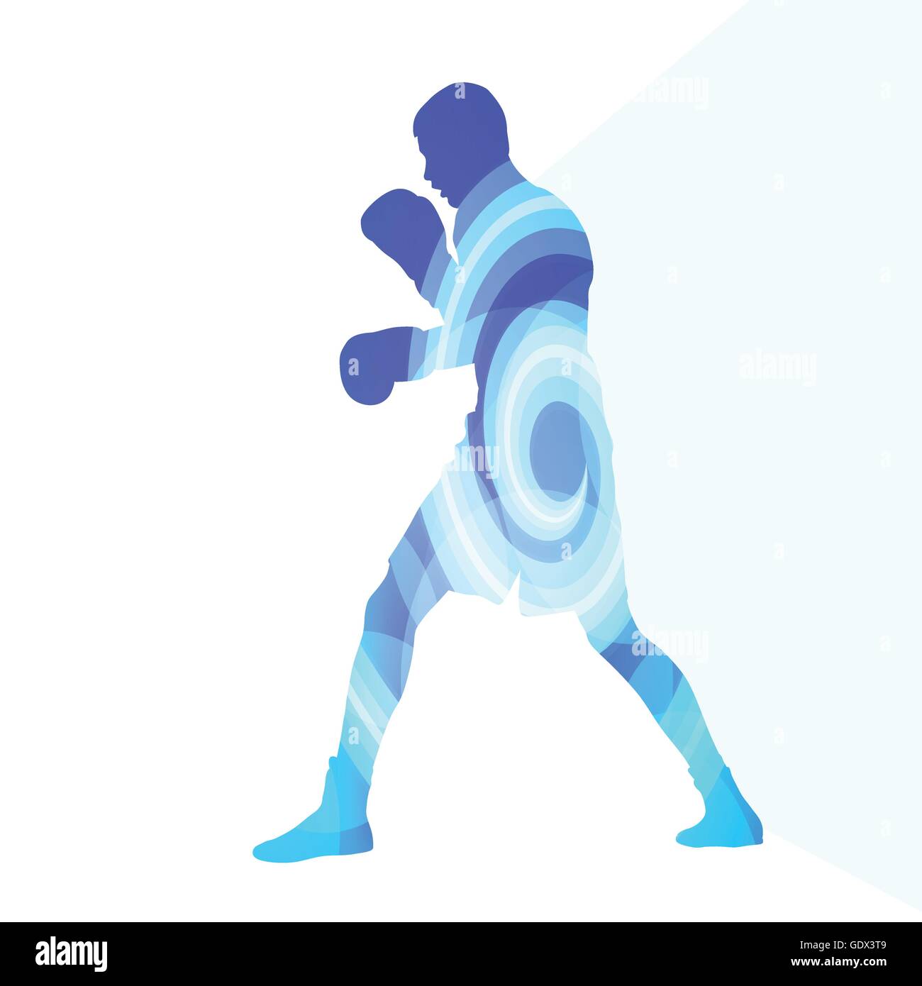 Boxing active young man box sport silhouette illustration vector ...