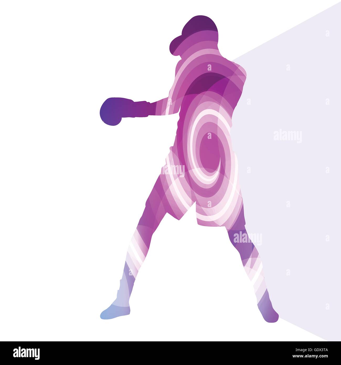 Boxing active young man box sport silhouette illustration vector ...