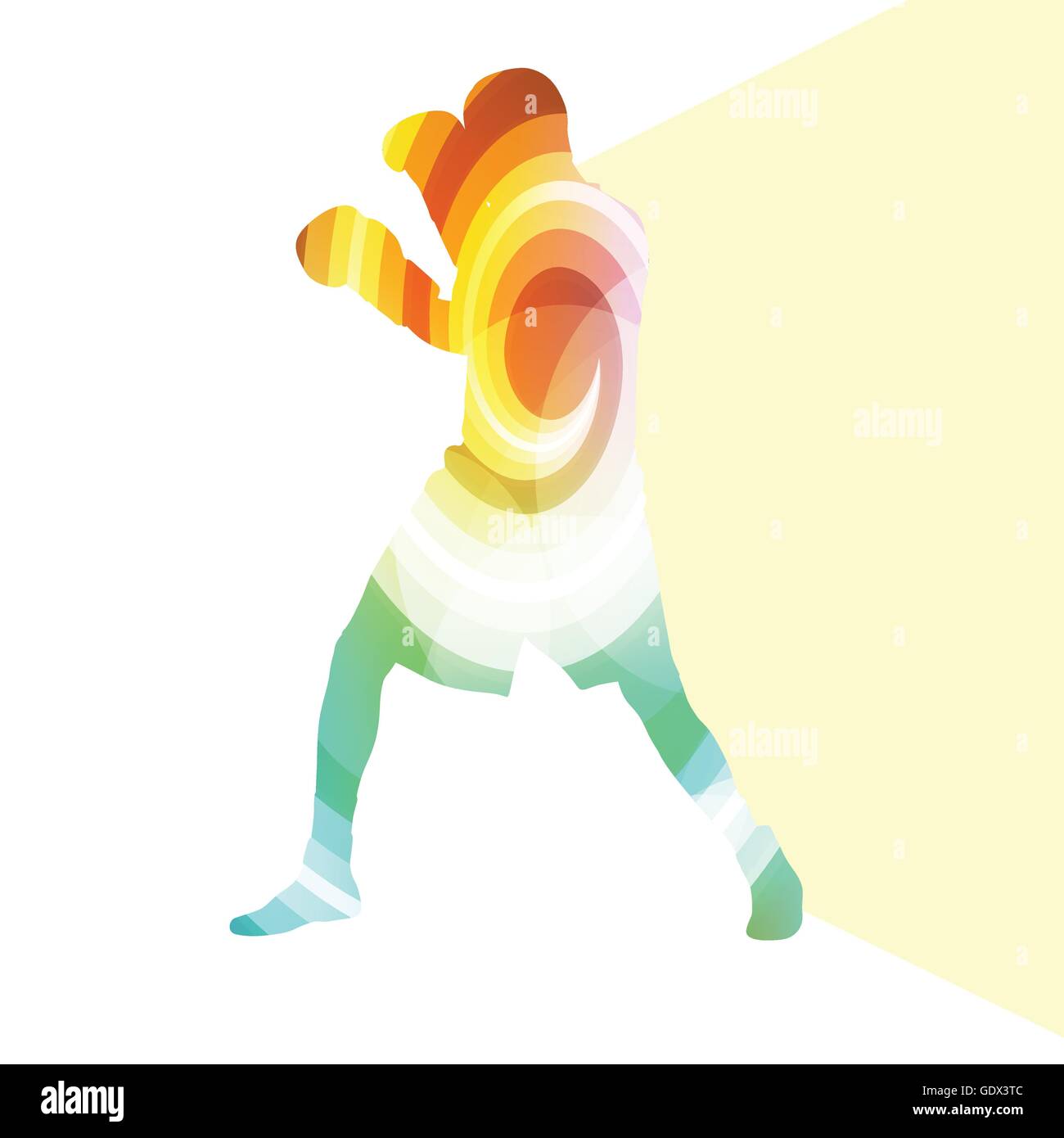 Boxing active young man box sport silhouette illustration vector ...