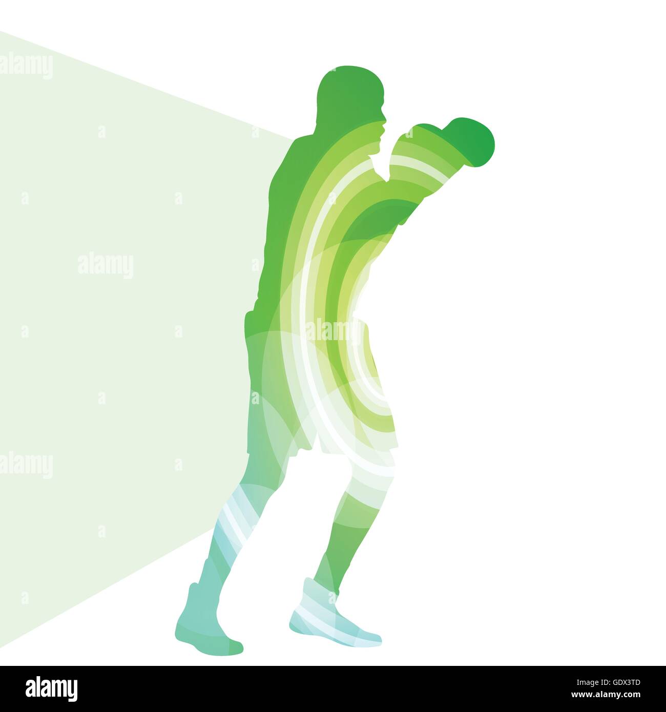 Boxing active young man box sport silhouette illustration vector ...
