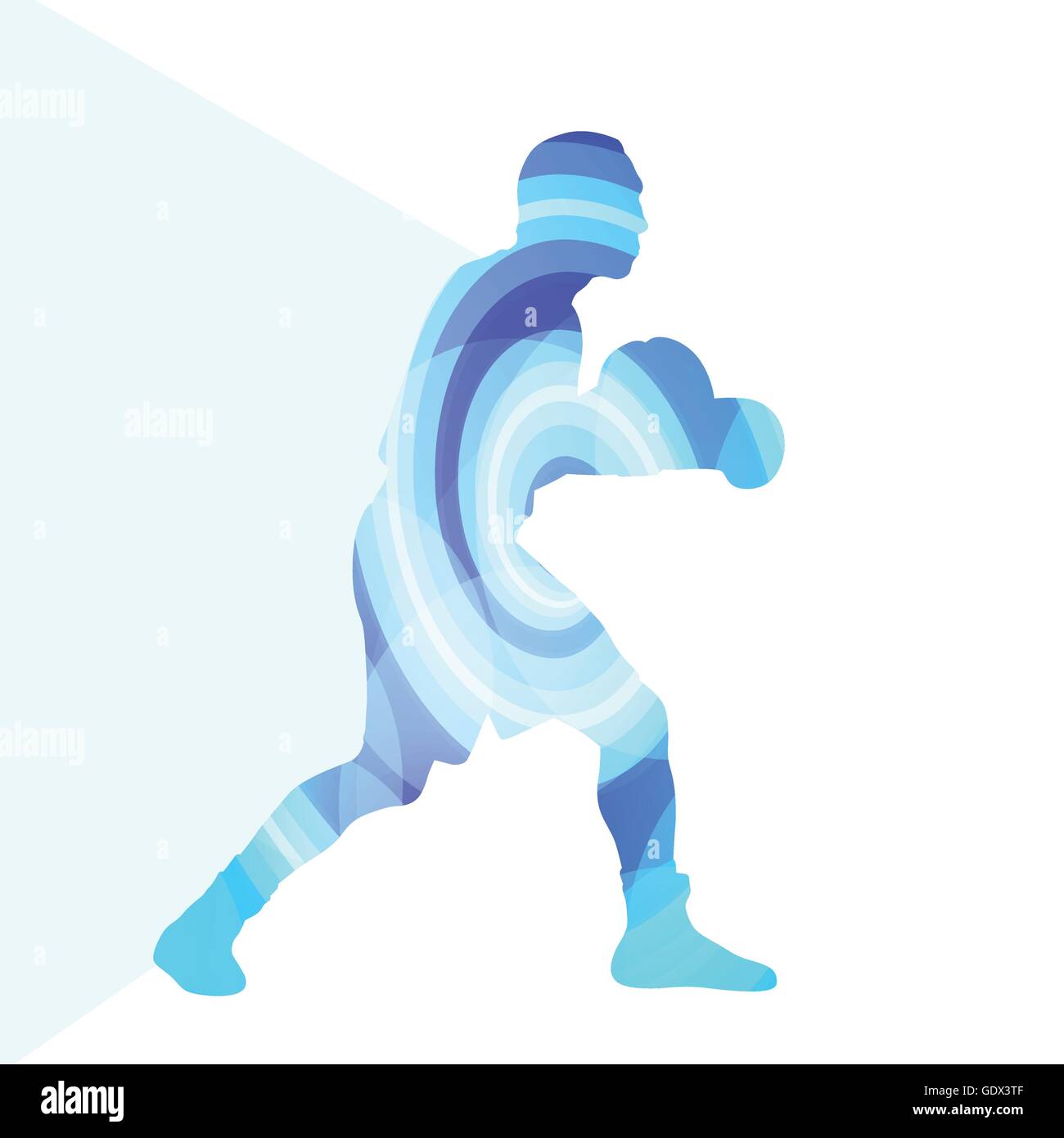 Boxing active young man box sport silhouette illustration vector ...