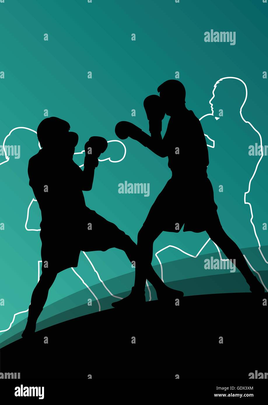 Boxing active young men vector hi-res stock photography and images - Alamy
