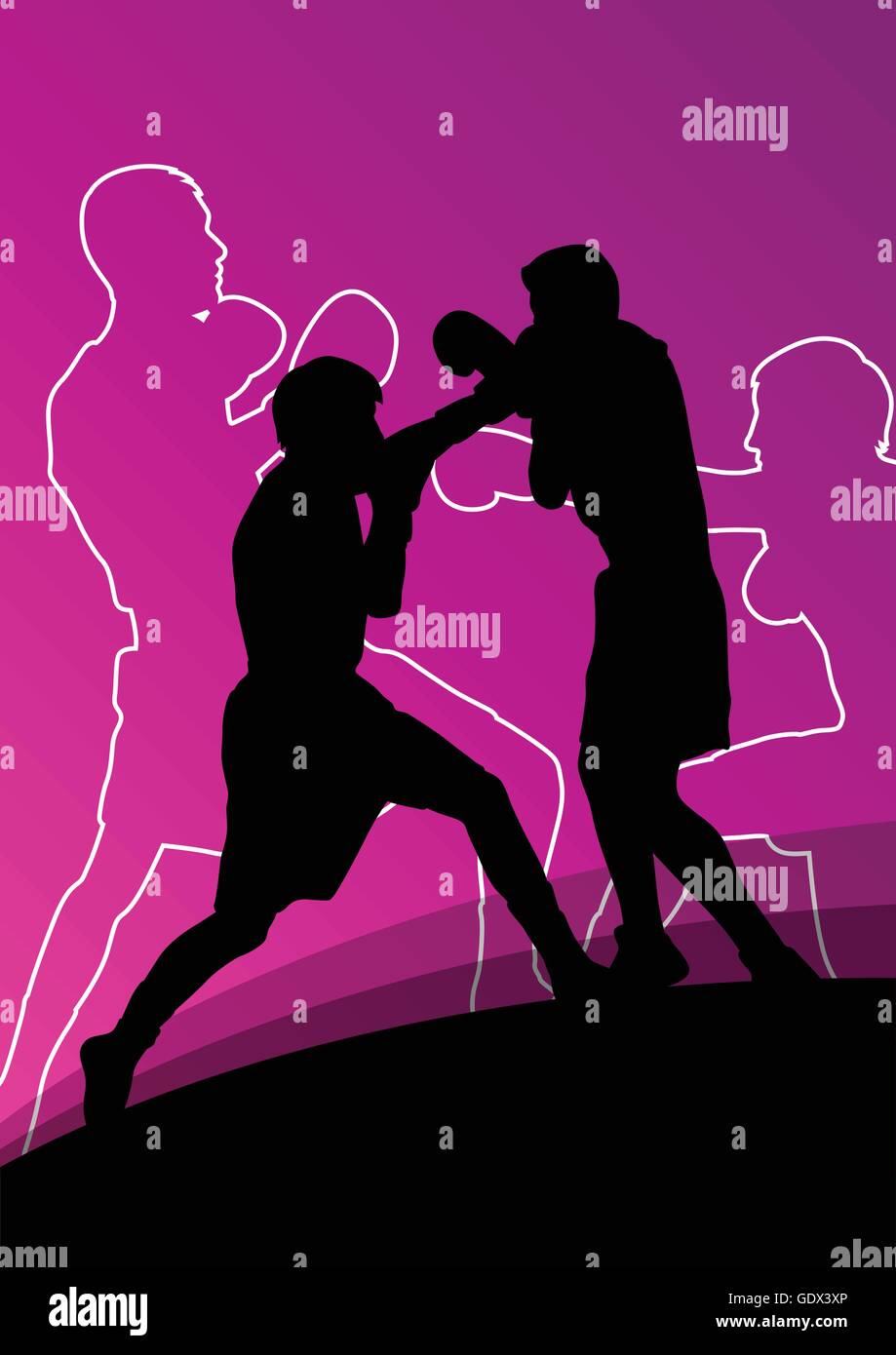 Boxing active young men vector hi-res stock photography and images - Alamy