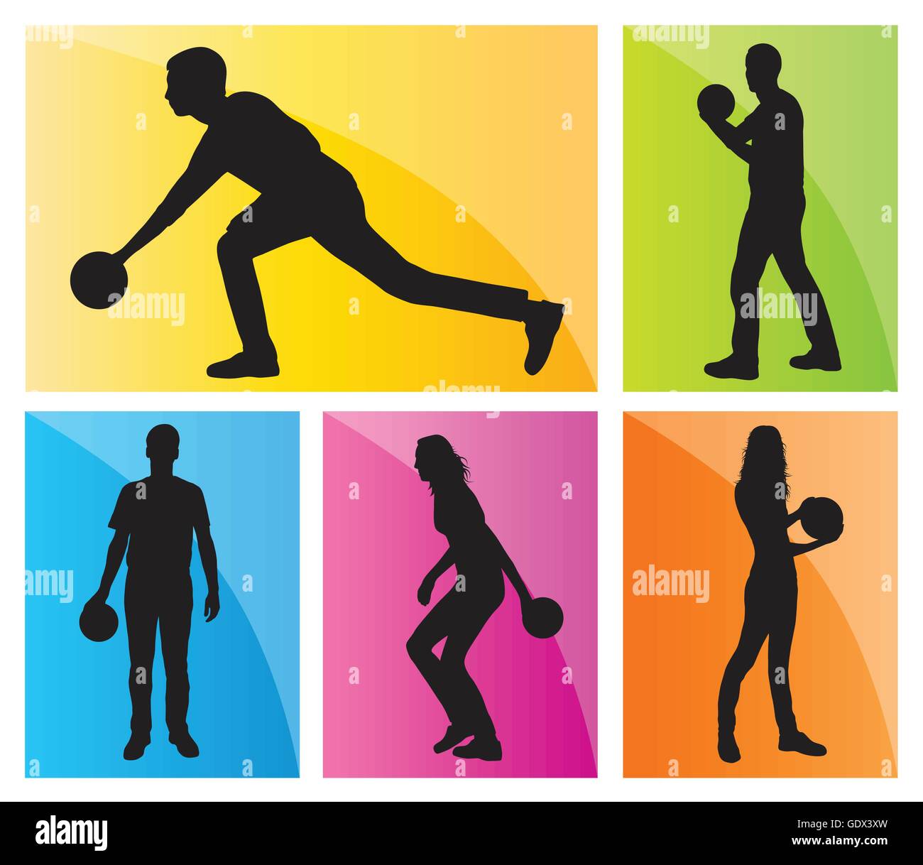 People Bowling Vector