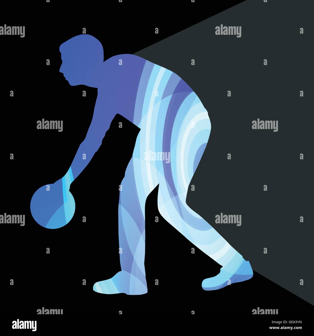Bowling man silhouette hi-res stock photography and images - Alamy