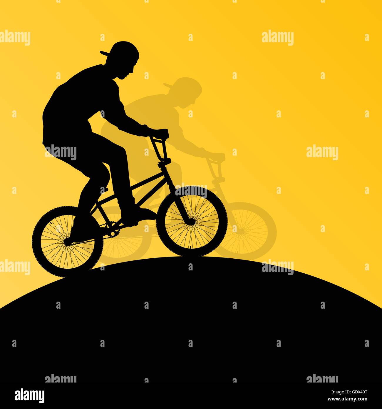 Extreme cyclists bicycle riders active children sport silhouettes for ...