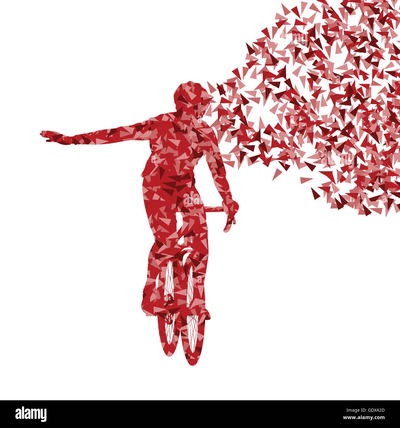 Cyclists rider winner vector background concept made of fragments ...