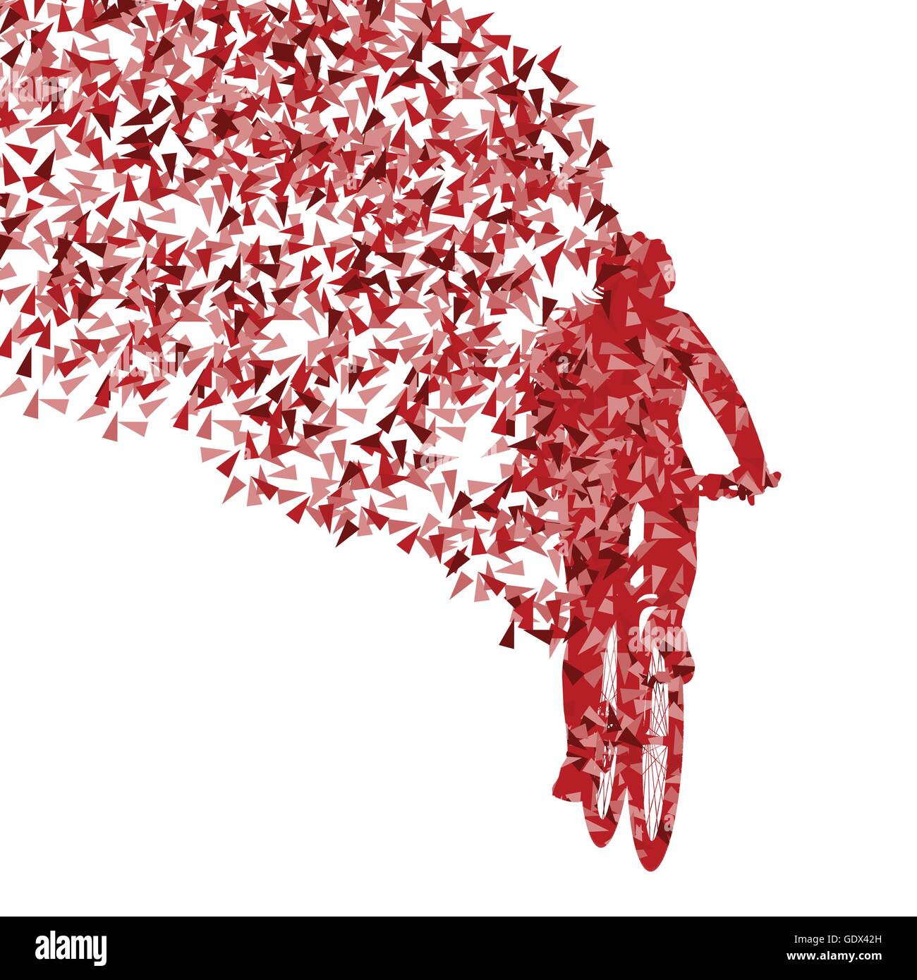 Cyclists rider winner vector background concept made of fragments ...