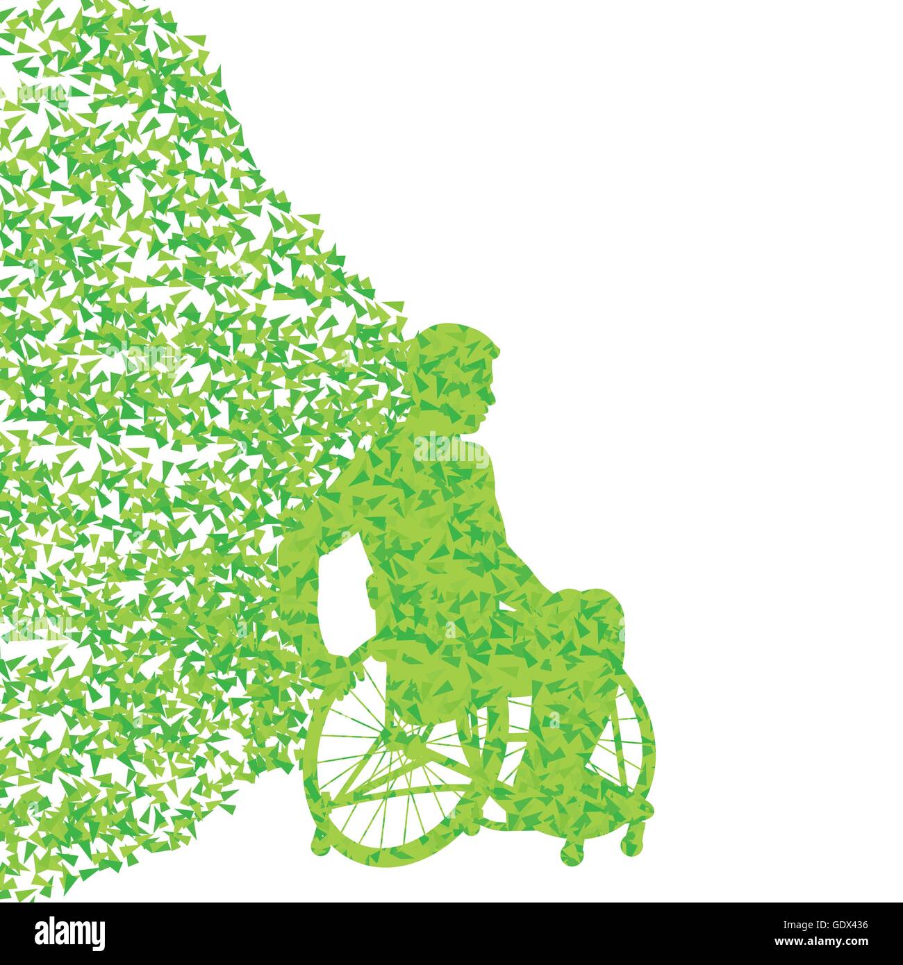 Man in wheelchair, disabled person vector abstract background concept ...