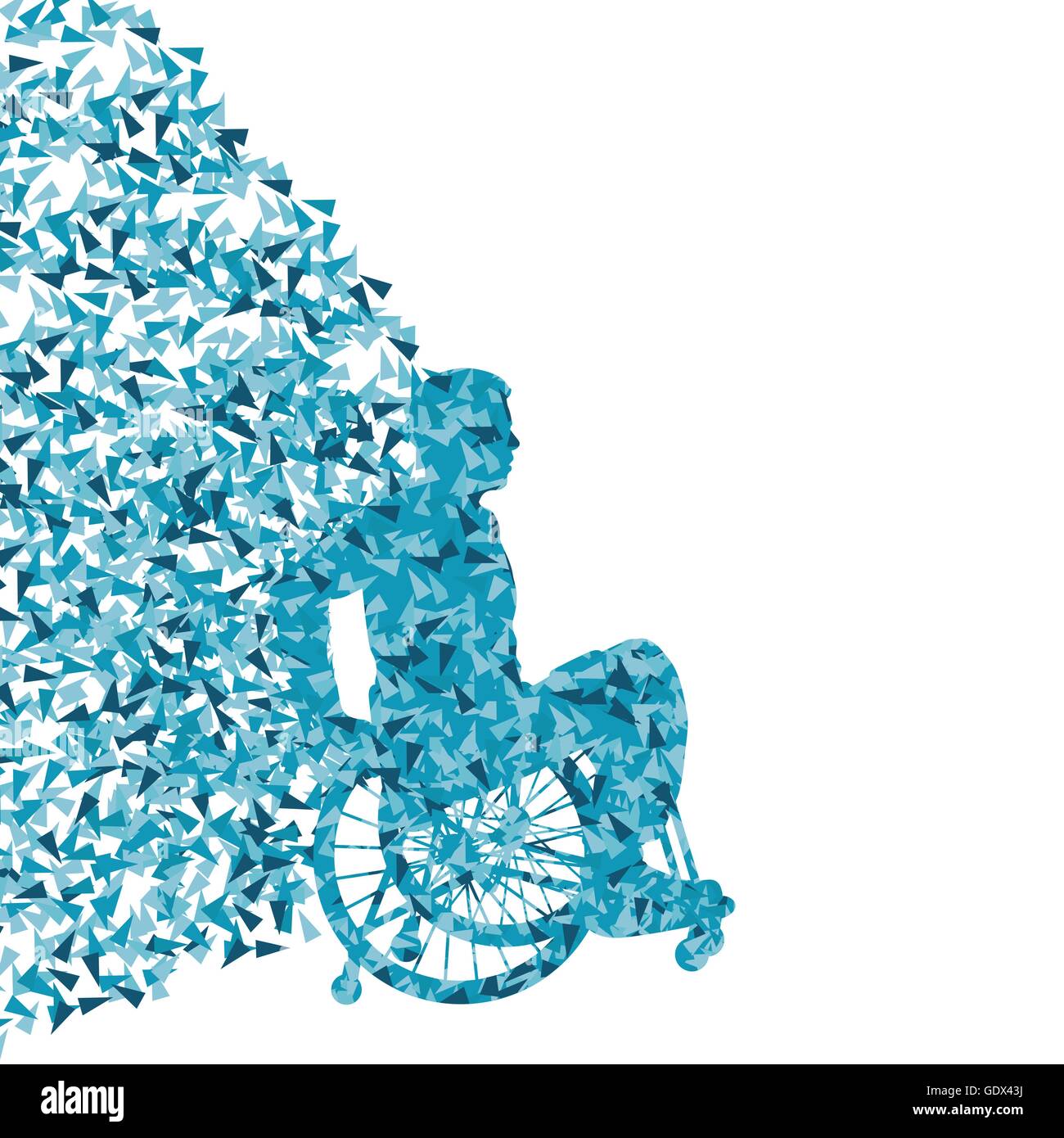 Man in wheelchair, disabled person vector abstract background concept ...