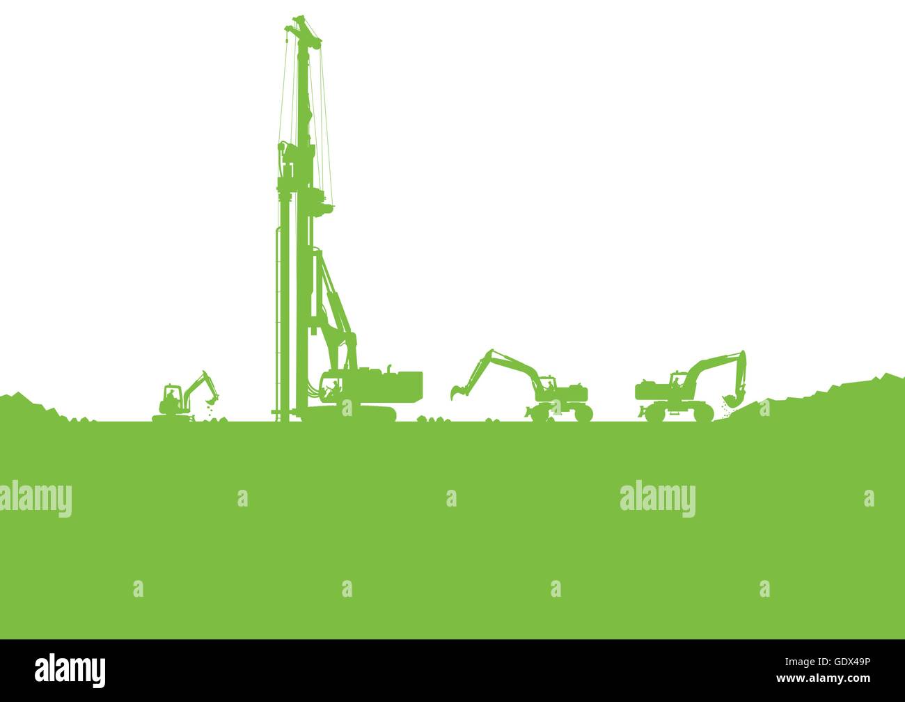 Ecology industrial construction site vector background illustration ...